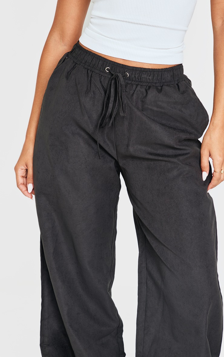 Petite Black Peach Skin Cargo Pants | Petite | PrettyLittleThing USA