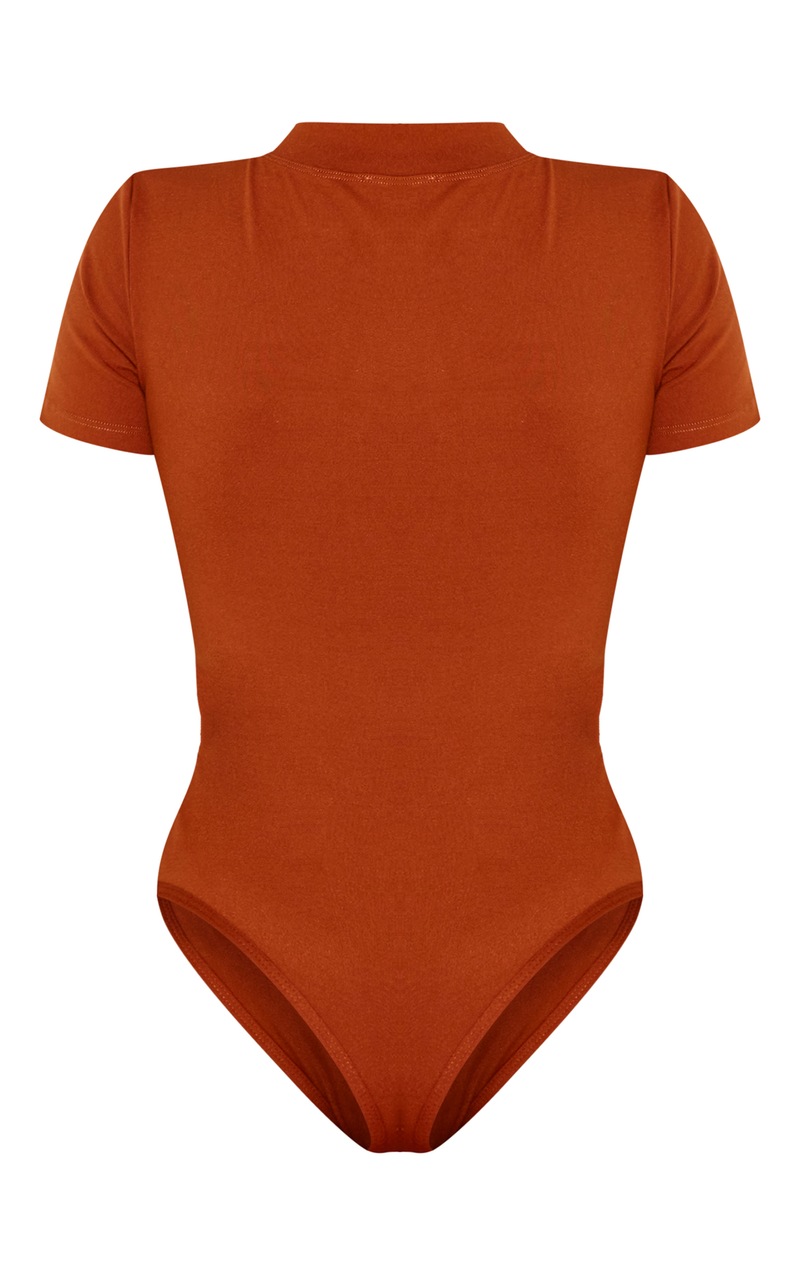 Shape Rust Sculpted Short Sleeve Bodysuit | Shape | PrettyLittleThing USA