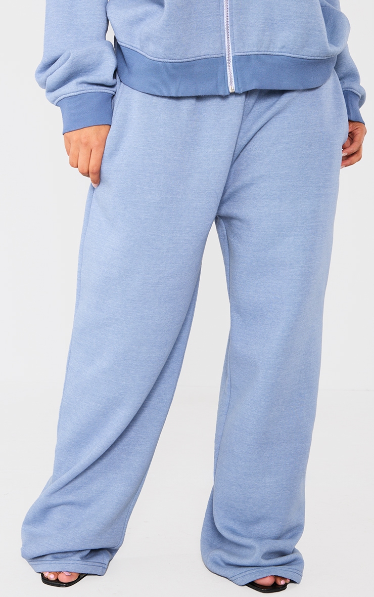 PLT Shape Petrol Blue Washed Wide Leg Joggers | Shape | PLT