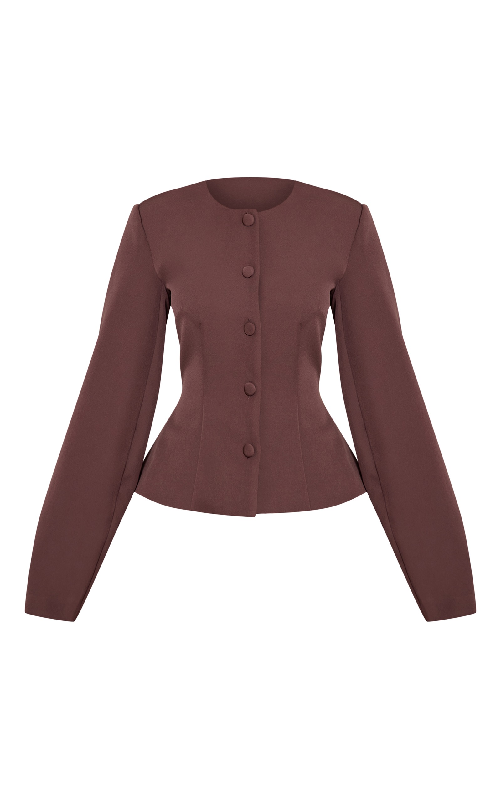 Petite Chocolate Cinched Waist Cocoon Sleeve Blazer | Petite | PLT CA