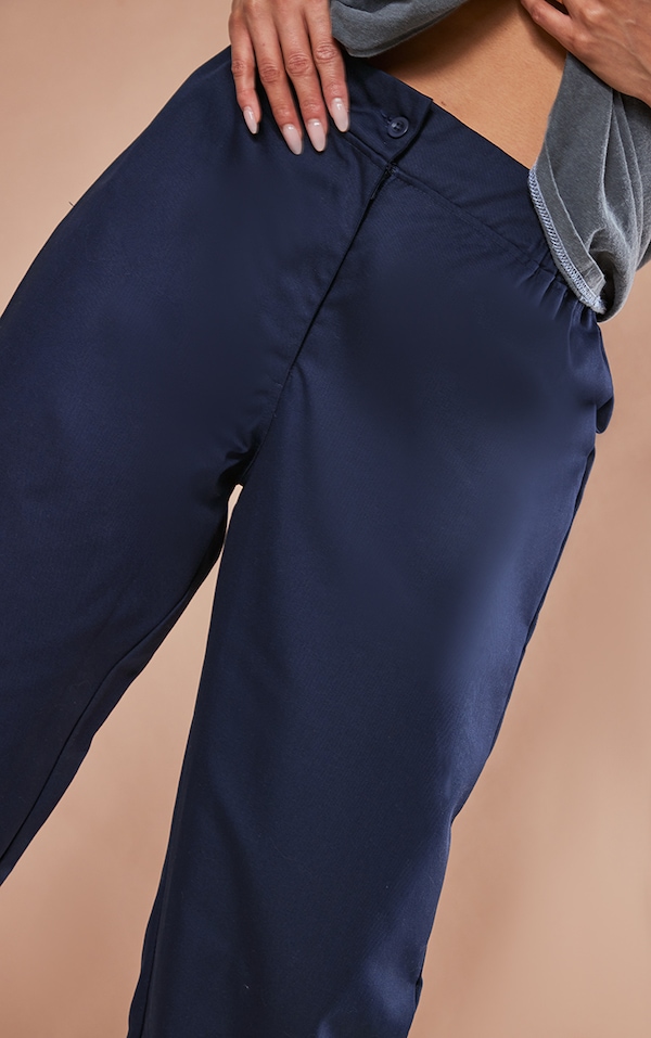 Navy Cargo Low Rise Straight Leg Pants | Bottoms | PLT USA
