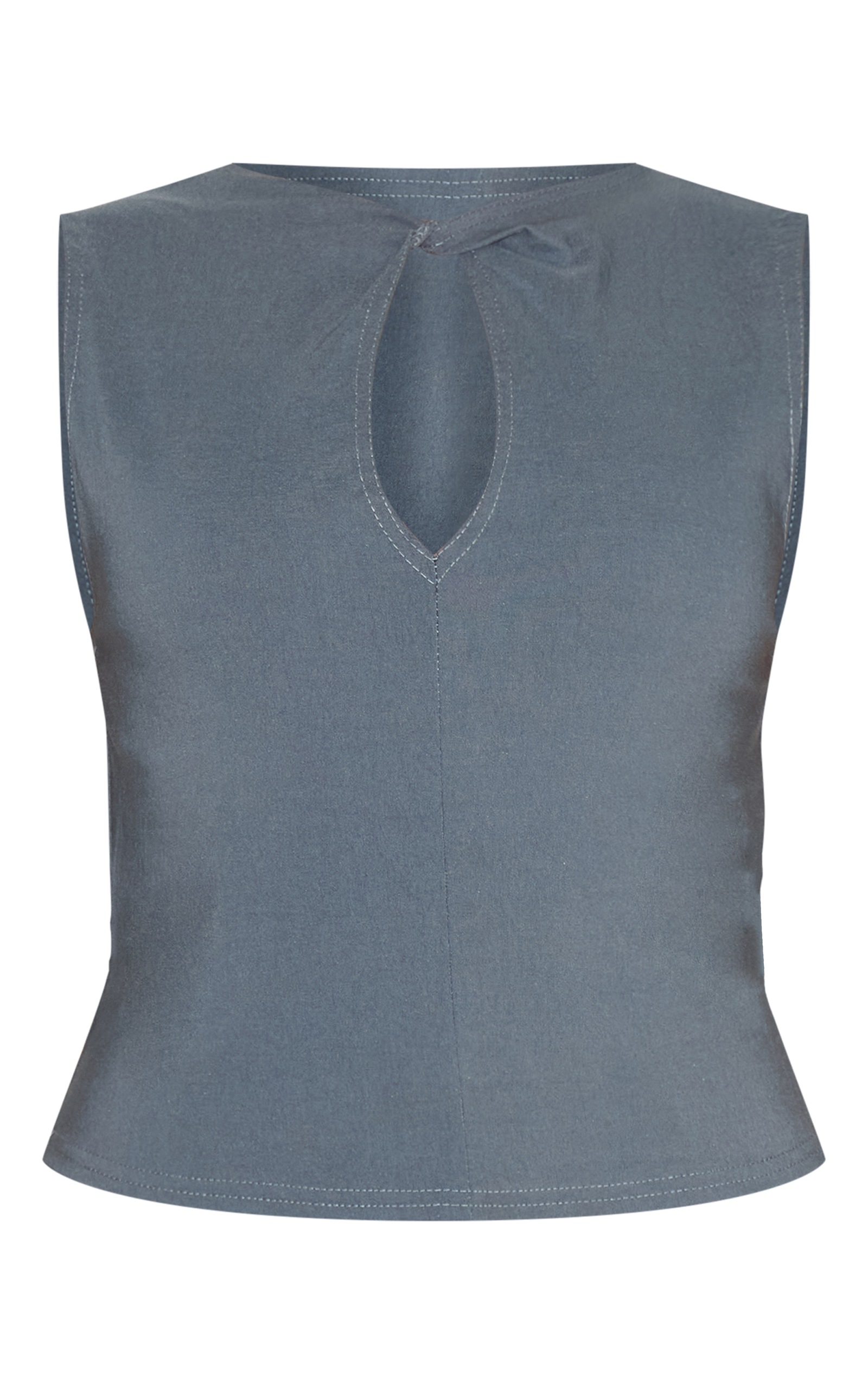 Shape Charcoal Stretch Twist Neck Keyhole Top | Shape | PLT