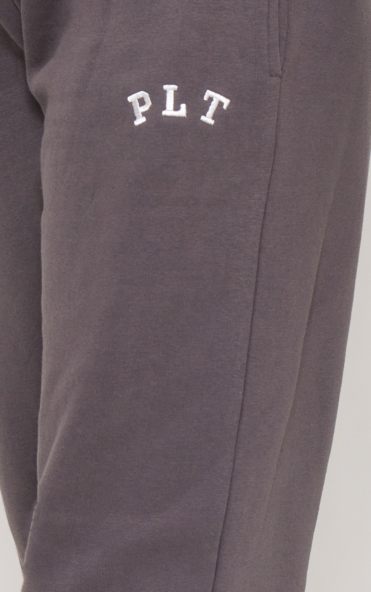 PLT Charcoal Logo Oversized Wide Leg Sweatpants | Athleisure | PrettyLittleThing USA