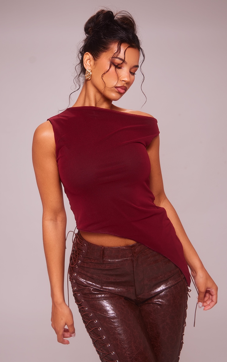 Women's Red Tops | Burgundy Tops | PrettyLittleThing