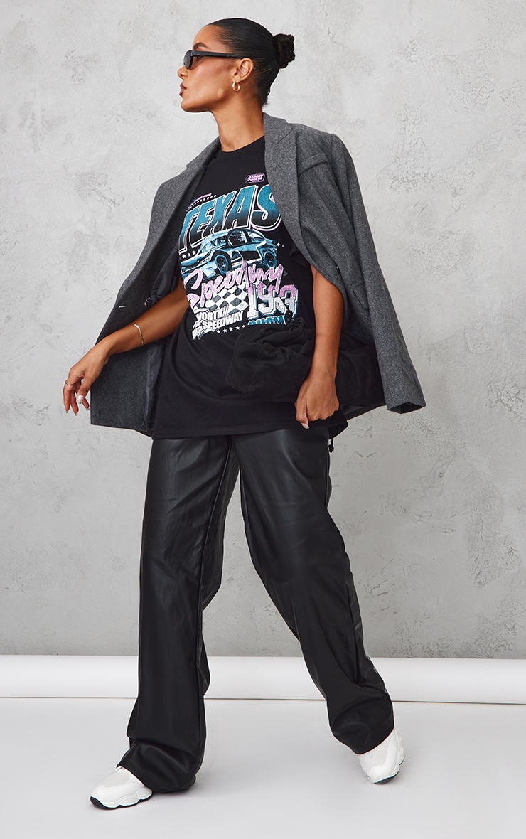 Black Texas Car Speedway Oversized Tshirt | Tops | PrettyLittleThing AUS