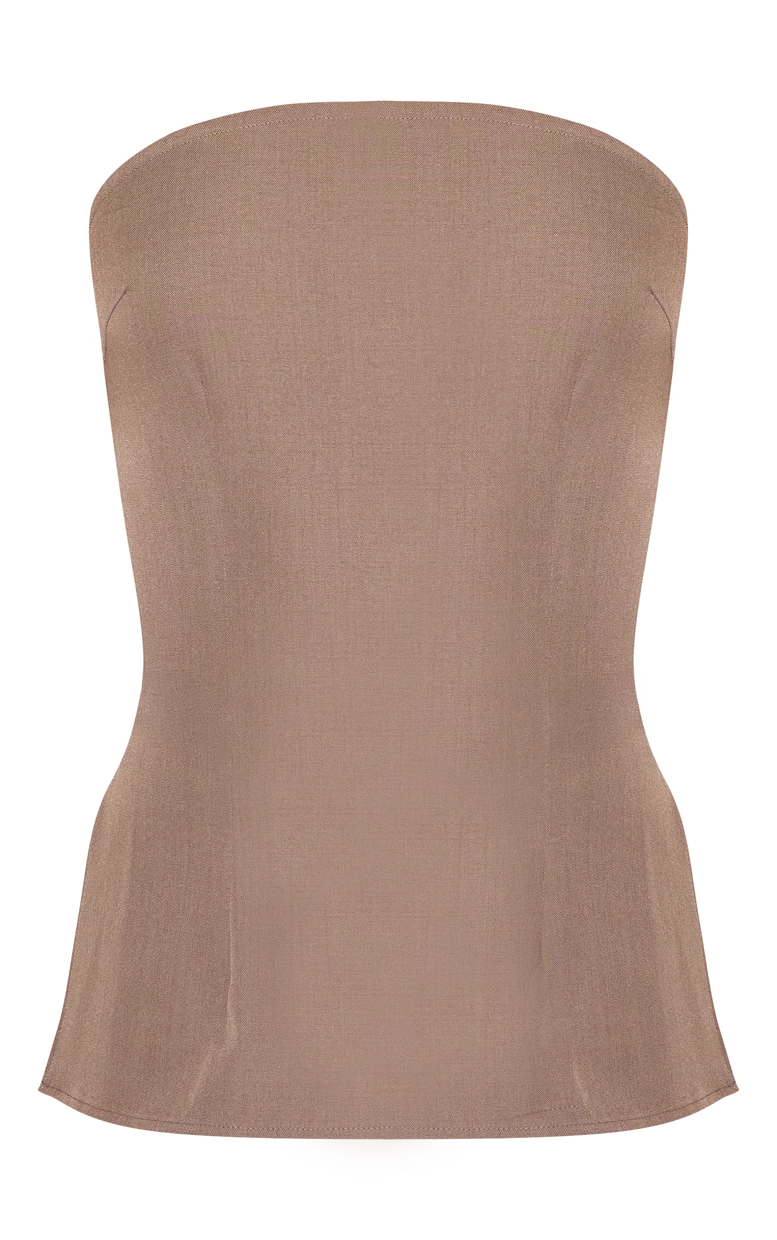 Tall Mushroom Cinched Longline Bandeau Top | Tall | PrettyLittleThing USA