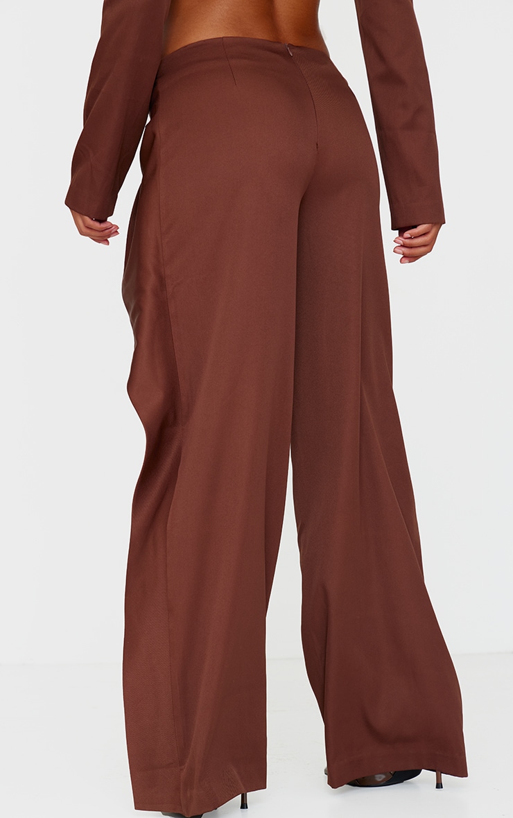 Chocolate Brown Twist Detail Trousers | Co-ords | PLT