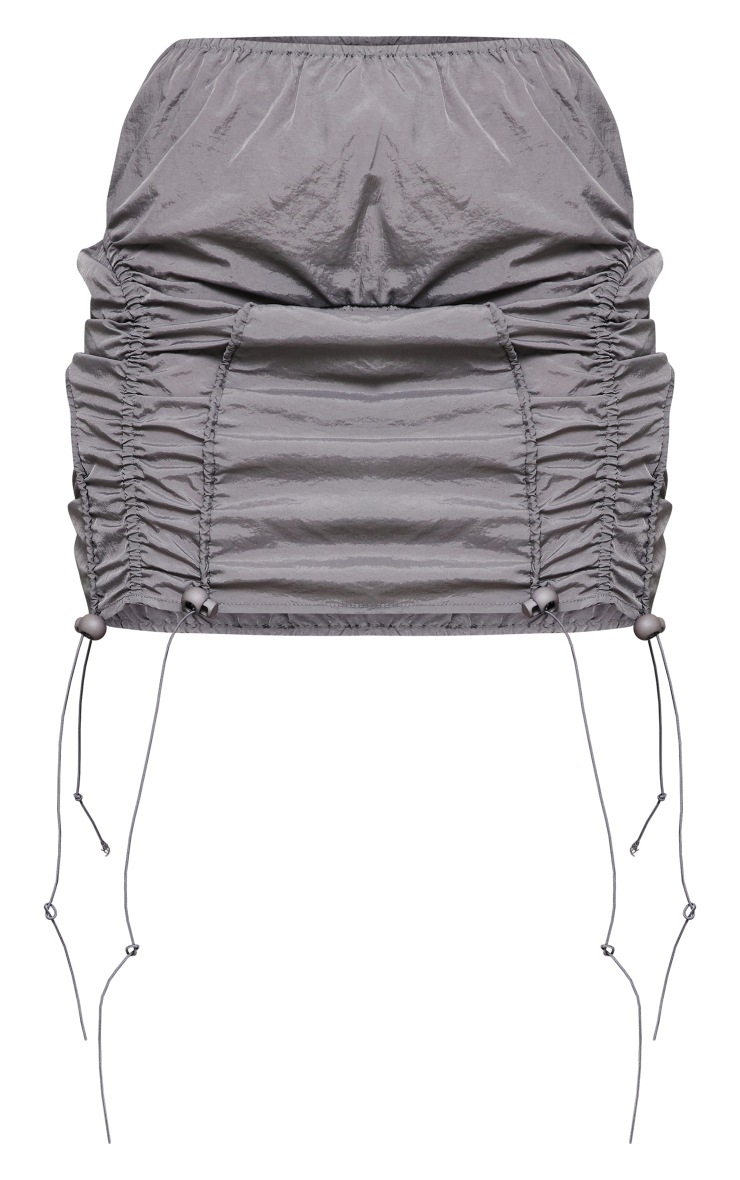 Grey Parachute Toggle Hem Mini Skirt | PrettyLittleThing AUS