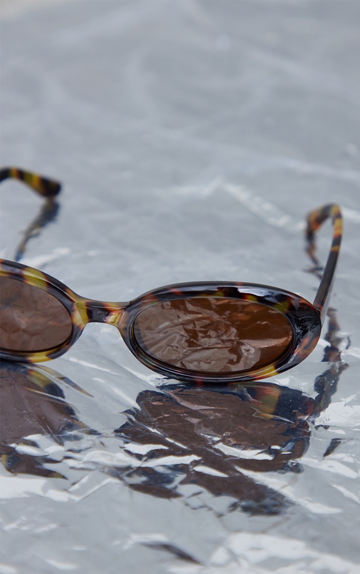 Taupe Small Oval Sunglasses | Accessories | PrettyLittleThing