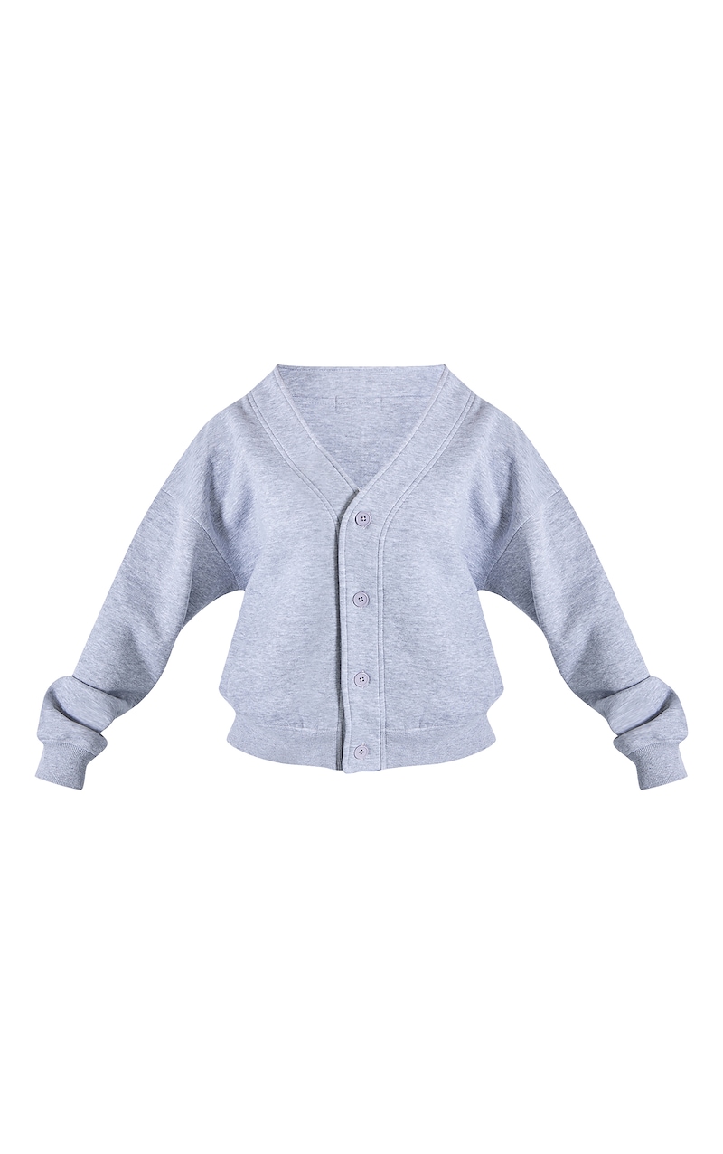 Petite Grey Marl Button Up Side Pocket Sweatshirt | Petite | PLT