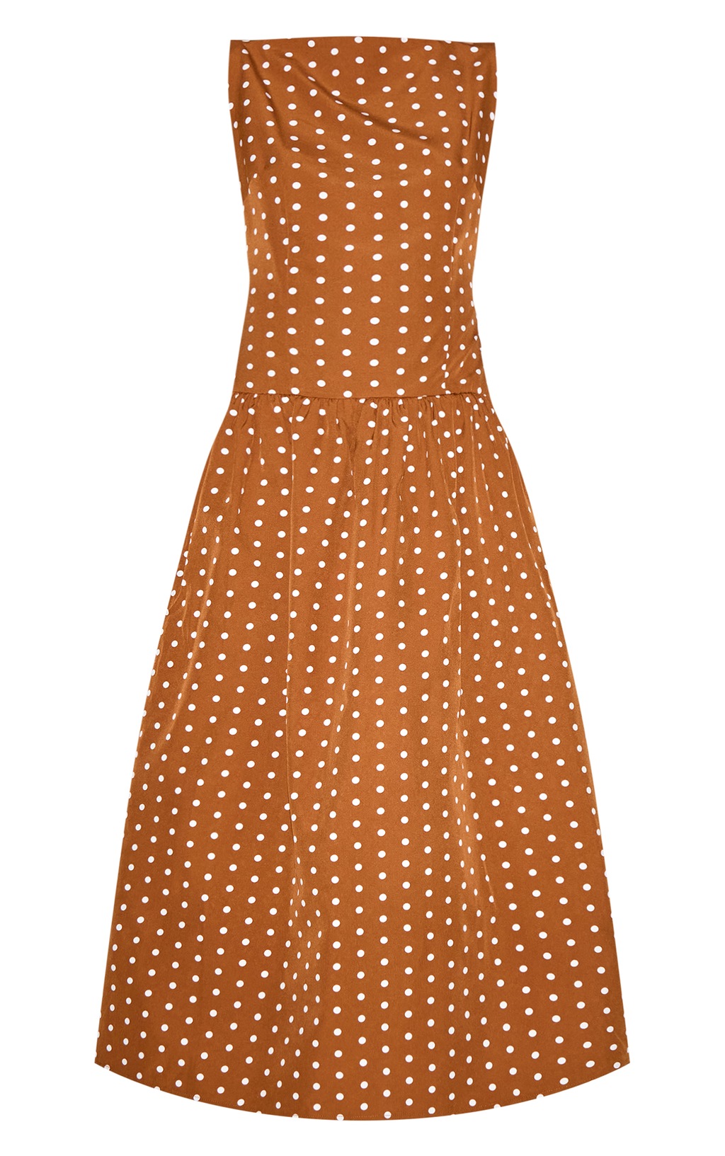 Brown Polka Dot Dropped Waist Midaxi Dress | Dresses ...
