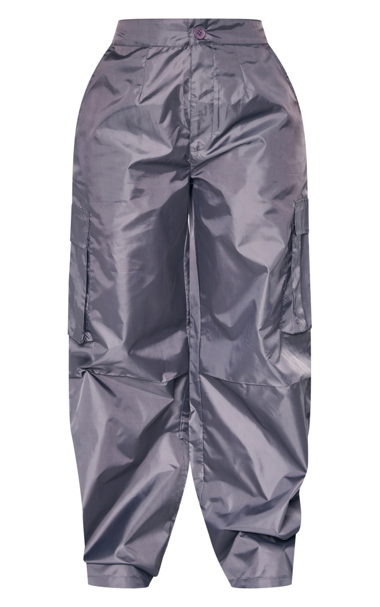 Shape Charcoal Shell Pocket Wide Leg Pants | PrettyLittleThing USA