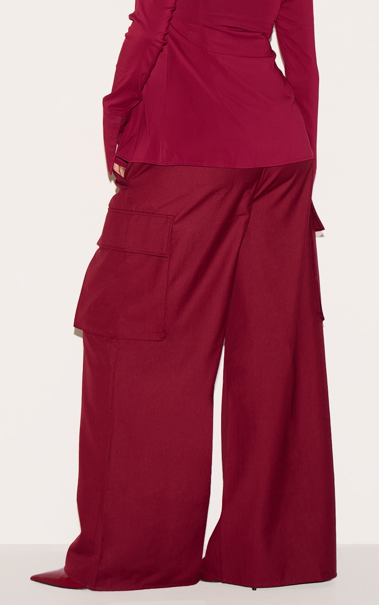 Plus Plum Woven Pocket Detail Straight Leg Pants | Plus Size | PLT USA