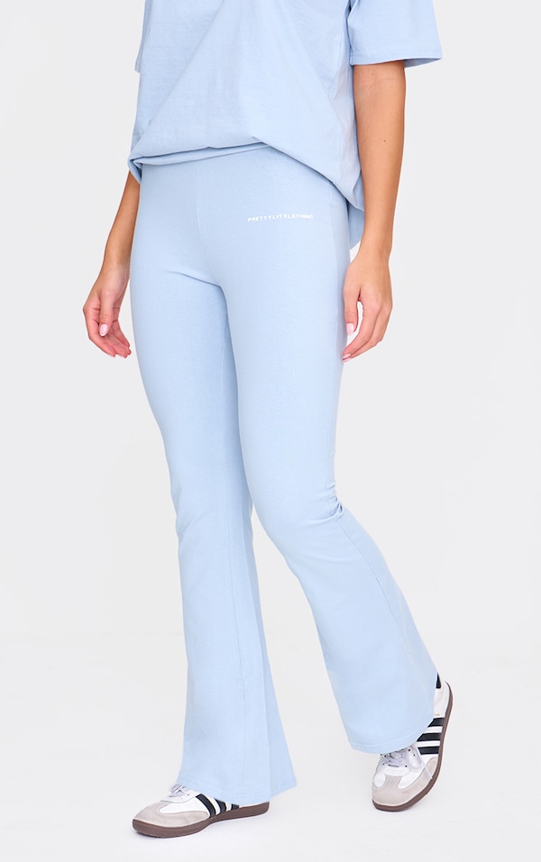 PLT Pale Blue Printed Flared Trousers | Co-ords | PLT