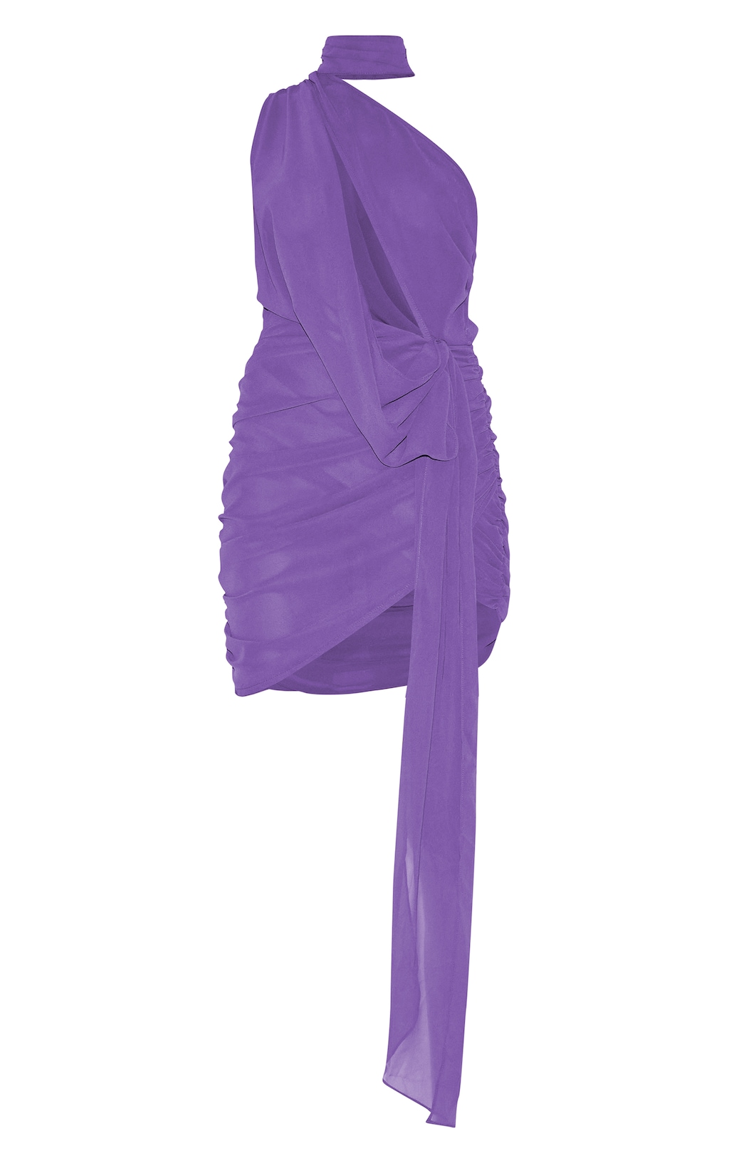 Purple Chiffon Asymmetric Drape Bodycon Dress | Dresses ...