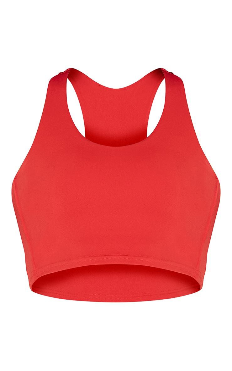 Red Sculpt Double Layer Padded Contrast Binding Bra | Athleisure | PLT USA
