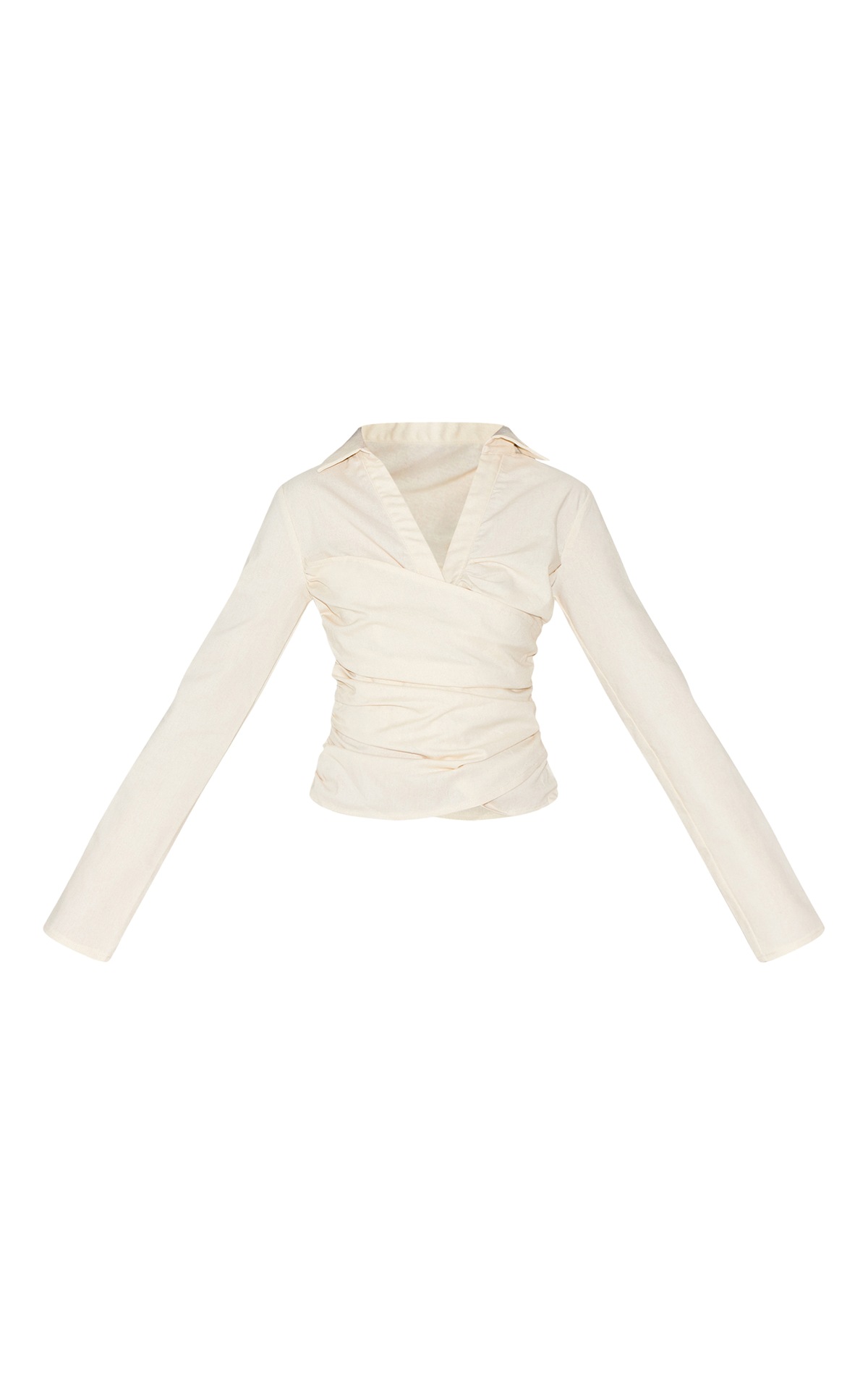 Butter Yellow Linen Blend Fitted Wrap Detail Shirt | Tops ...