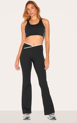 Black Sculpt Double Layer Padded Contrast Binding Bra | Athleisure ...
