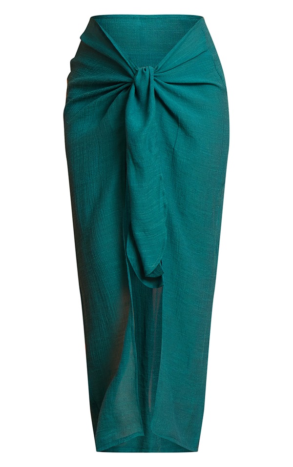 Teal Linen Look Beach Sarong | Swimwear | PLT