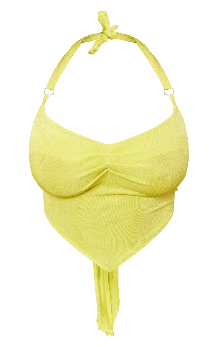 Shape Lime Textured Slinky Ring Detail Crop Top | Shape ...