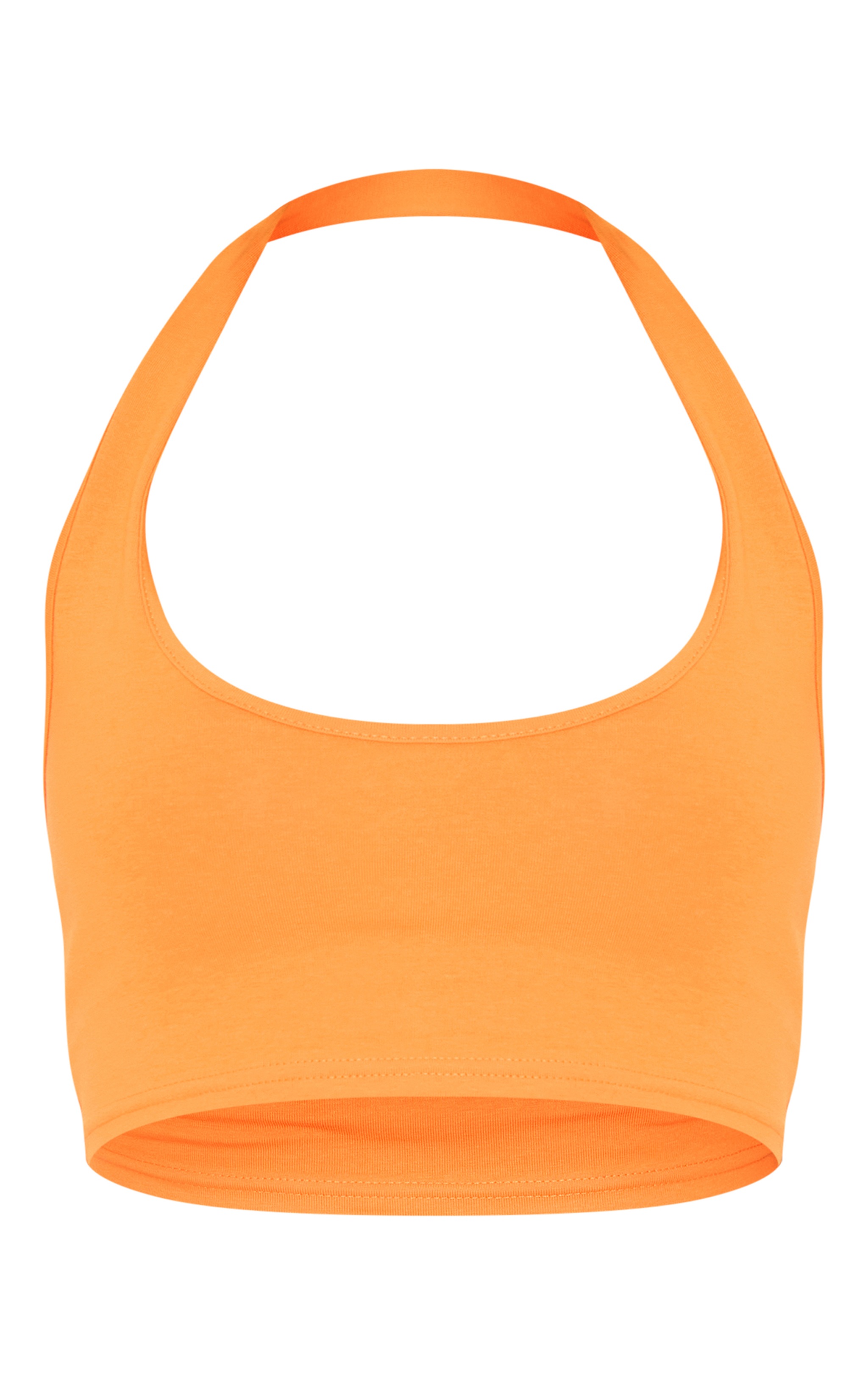 Orange Cotton Scoop Neck Halter Top | Tops | PLT