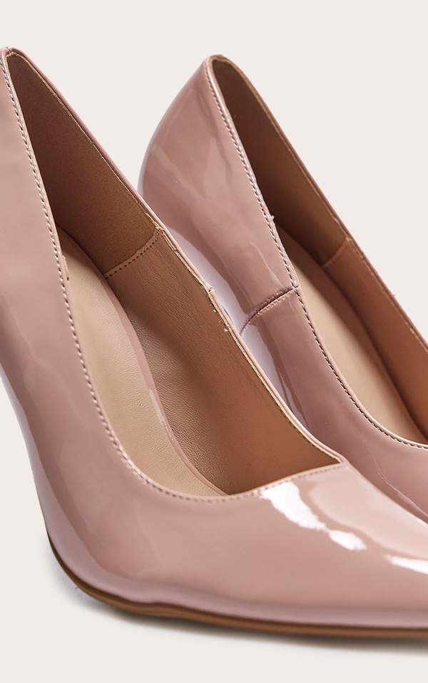 Nude Patent Wide Fit Court Heels | Footwear | PrettyLittleThing AUS
