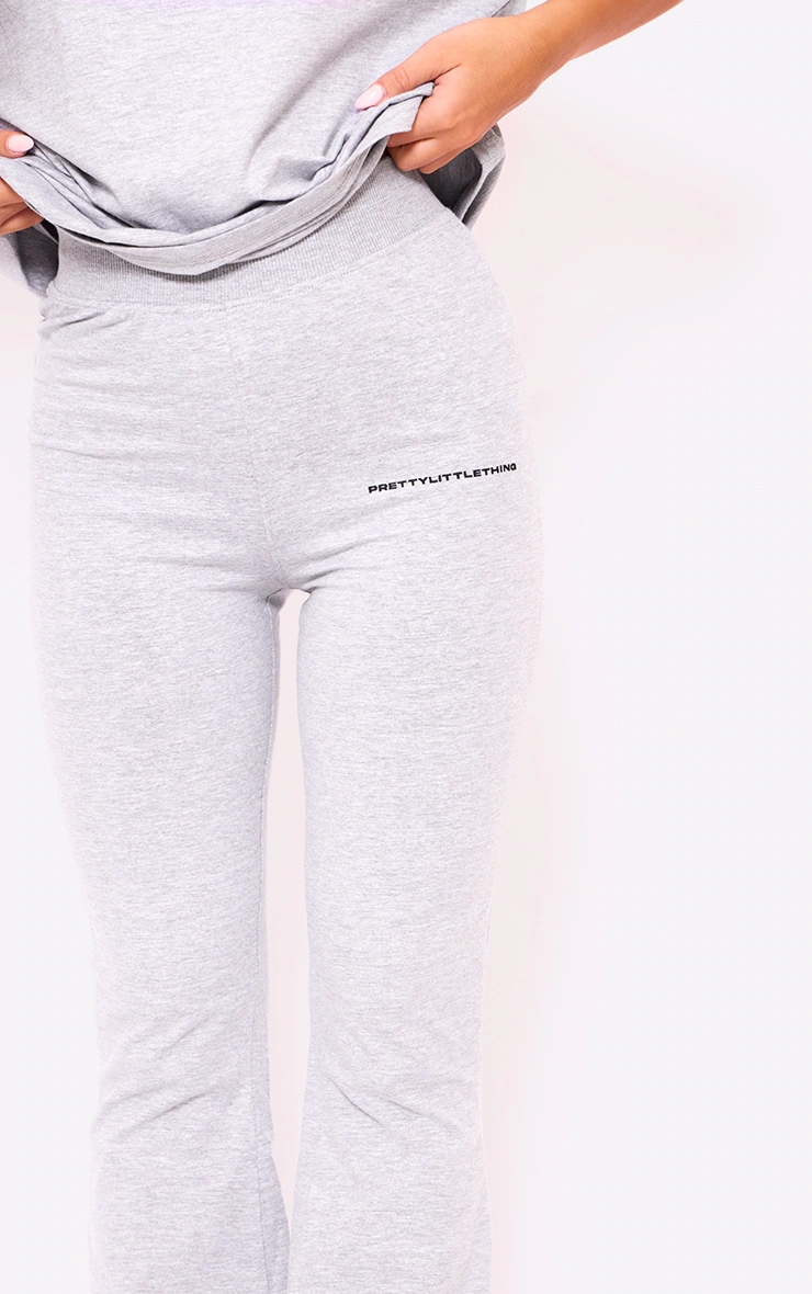 PRETTYLITTLETHING Ash Grey Print Flared Trouser | Co-ords | PLT