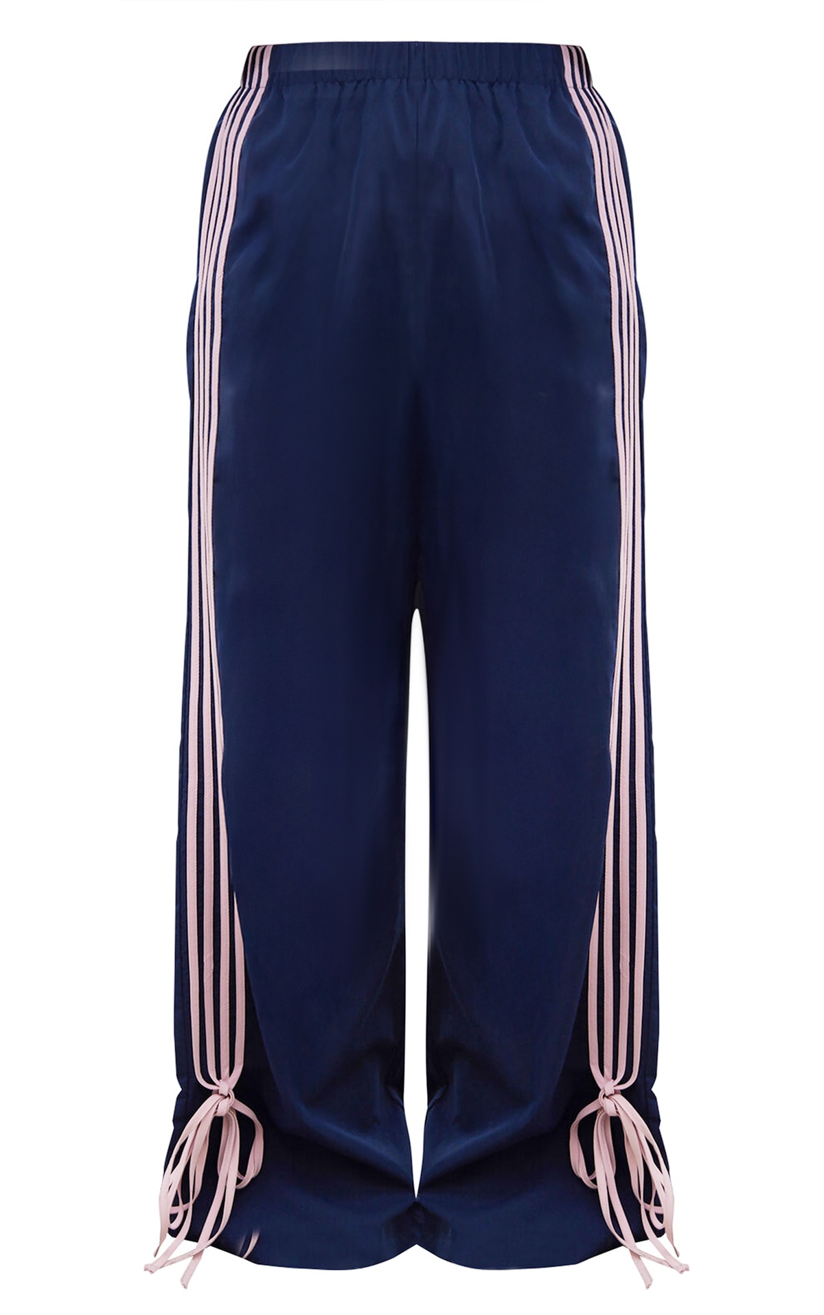 Navy Shell Bow Detail Track Pants | Bottoms | PrettyLittleThing KSA