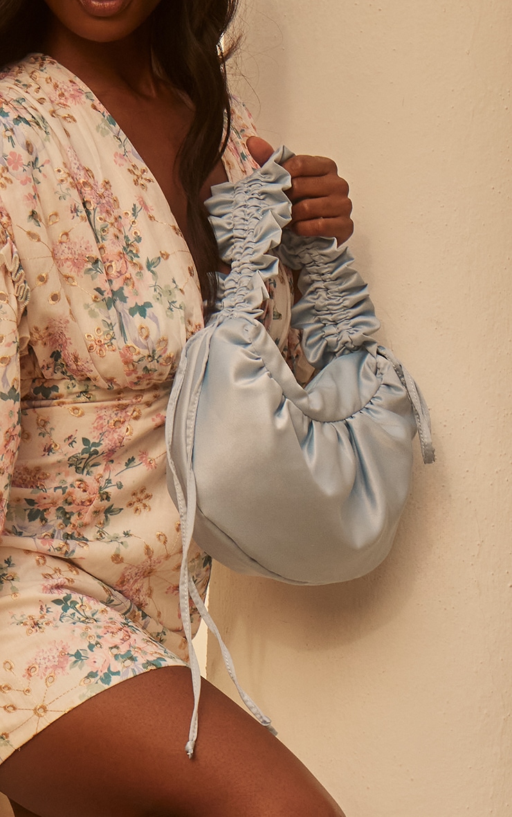 Baby Blue Ruched Handle Shoulder Bag | Accessories | PrettyLittleThing AUS