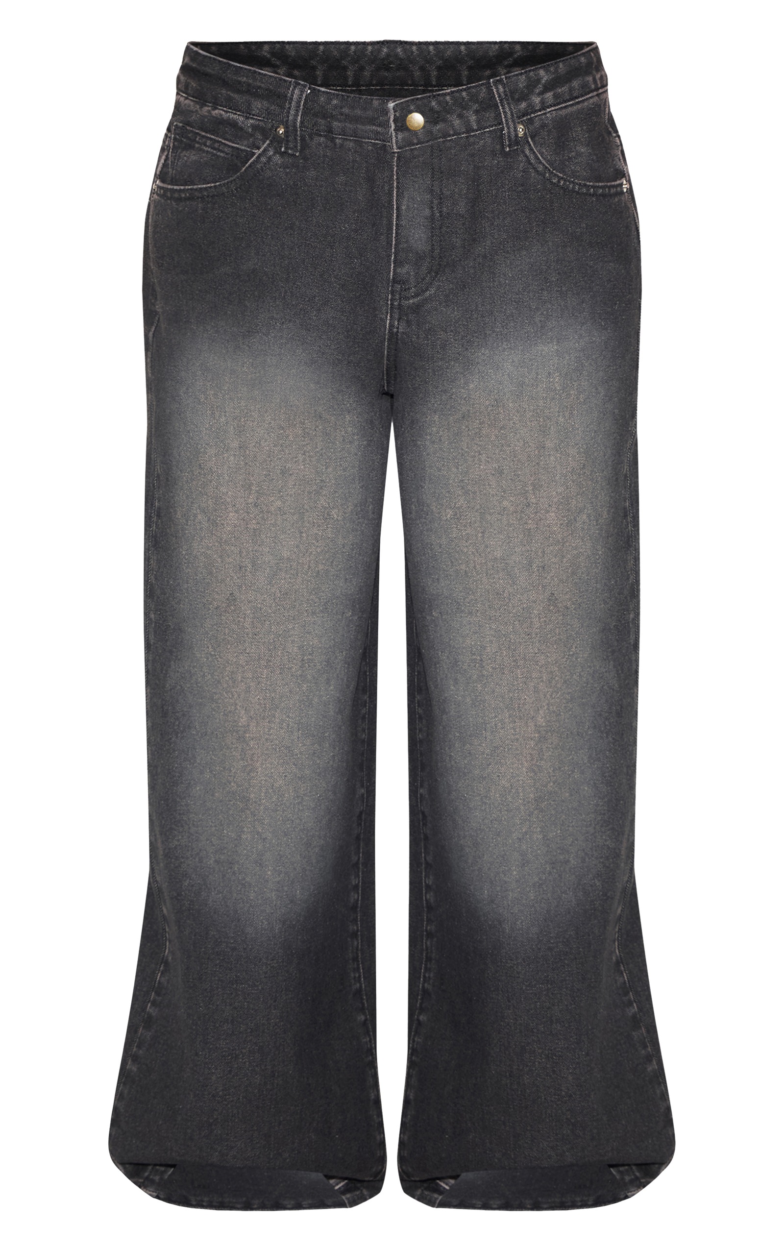 Petite Black Denim Double Layered Boxer Boyfriend Jeans | Petite | PLT