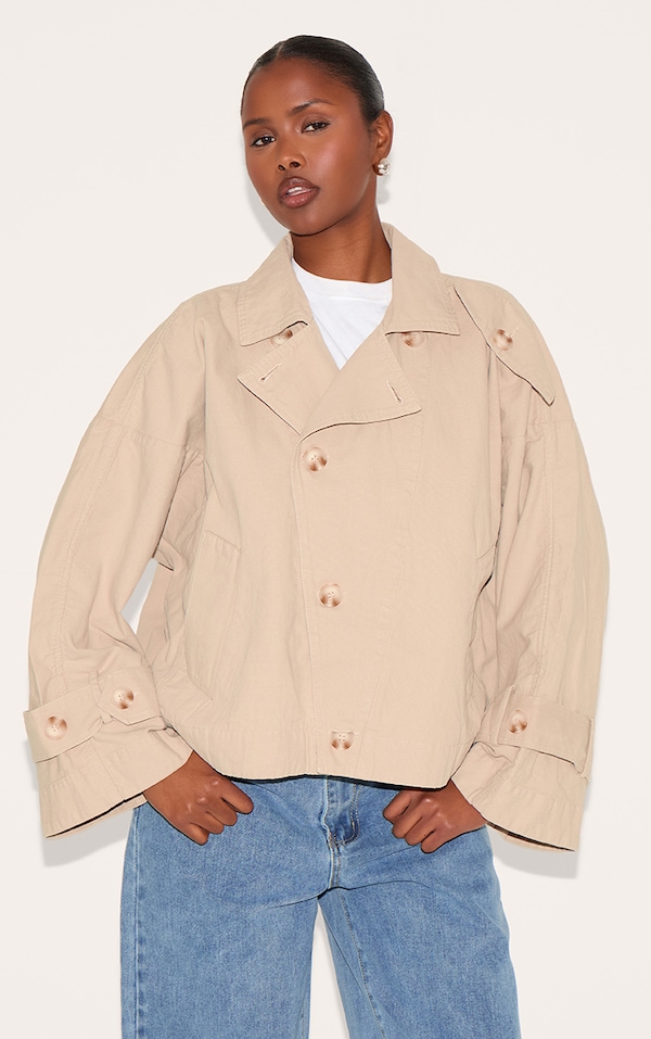 Stone Wrap Over Detail Canvas Trench Coat | Outerwear ...