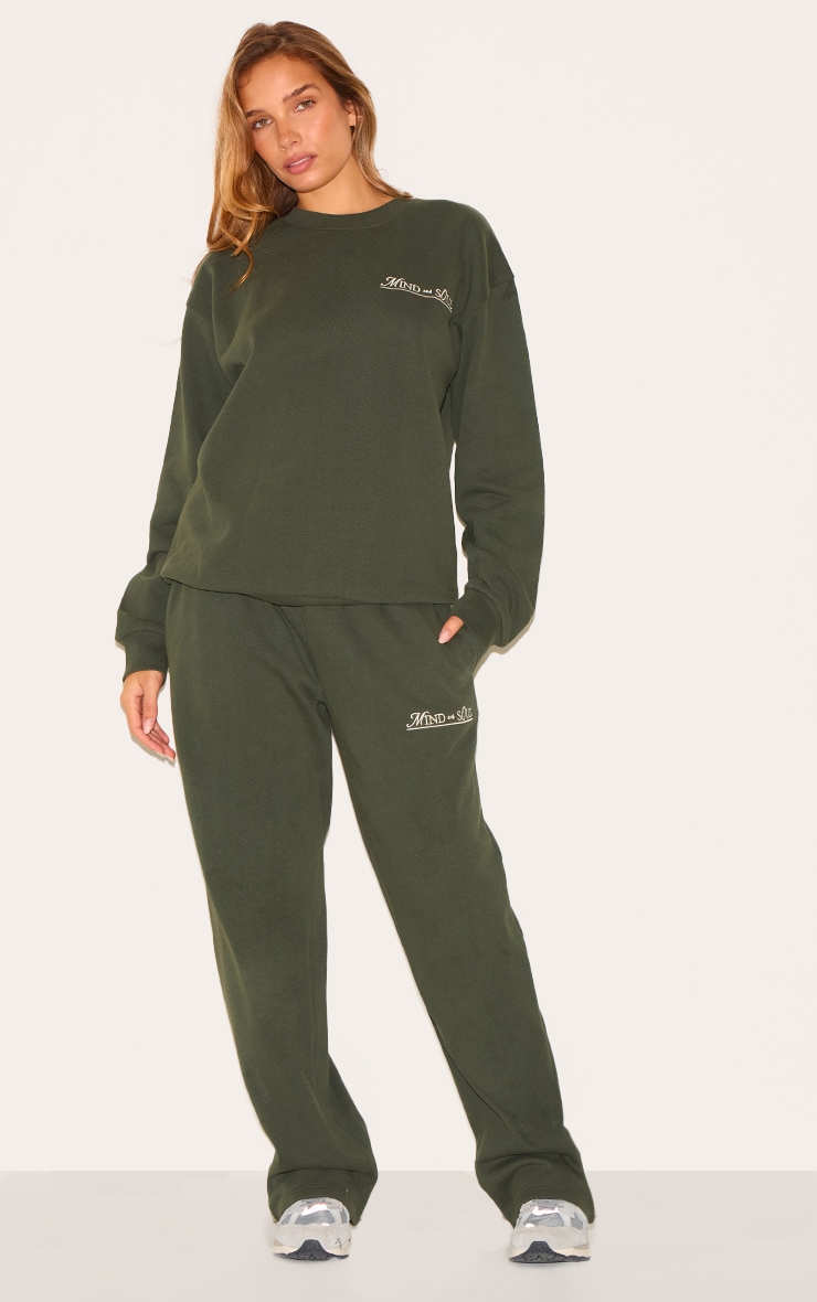 Khaki Mind & Soul Premium Oversized Sweatshirt | Athleisure | PLT