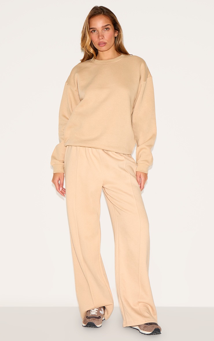 Sand Oversized Plain Fit Sweatshirt | Sweat | PrettyLittleThing