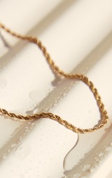 Gold Water Resistant Rope Twist Necklace | Accessories | PLT