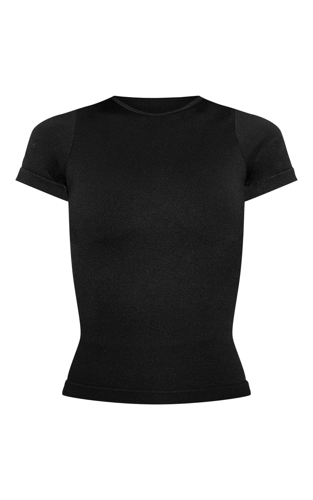 Black Seamless Longline Short Sleeve Gym Top | Activewear ...