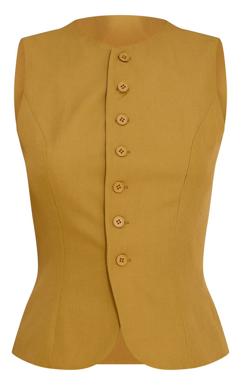Deep Mustard Tailored Woven Vest | Co-ords | PLT USA