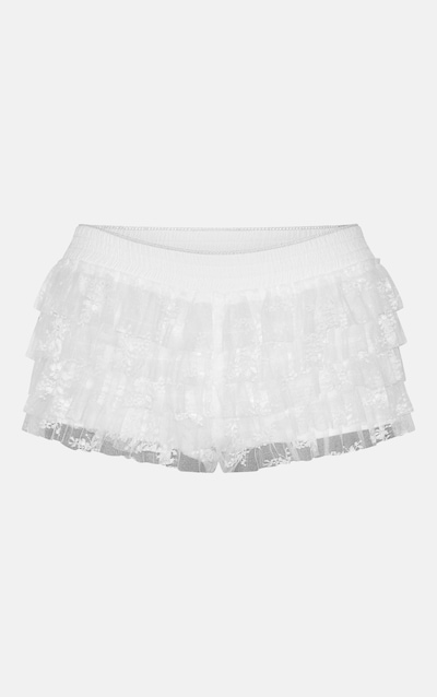 Cream Lace Frilly Bloomer Shorts | Bottoms | PLT
