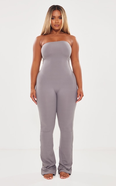 Shape Charcoal Grey Sculpted Bandeau Jumpsuit | Shape 
