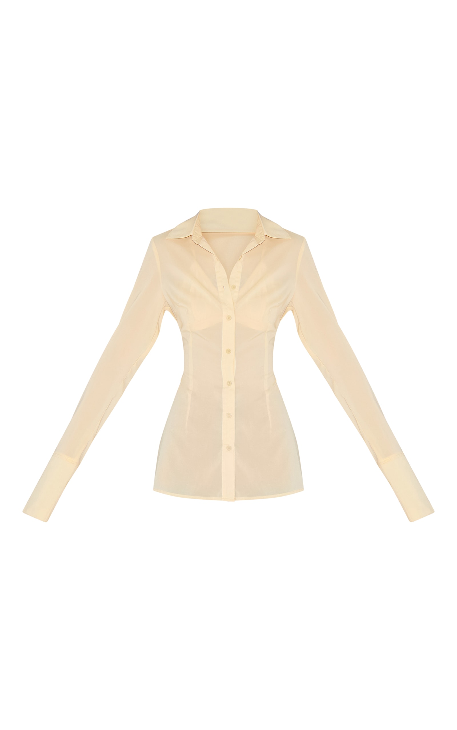 Butter Cream Chiffon Fitted Shirt | Tops | PrettyLittleThing USA