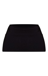 Shape Black Stretch Woven Split Micro Mini Skirt | PrettyLittleThing QA