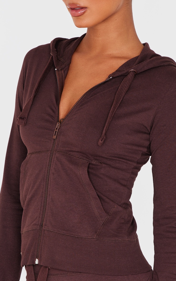 Chocolate Zip Up Fitted Track Top | Co-ords | PrettyLittleThing