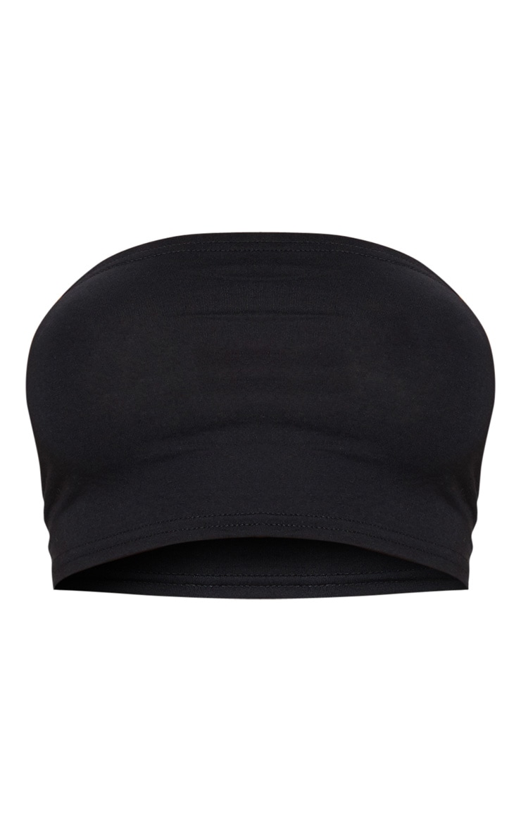 Basic Black Jersey Bandeau Top | PrettyLittleThing CA