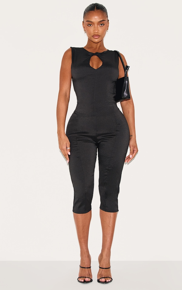 Shape Black Stretch Woven Twist Neck Keyhole Top | Shape ...