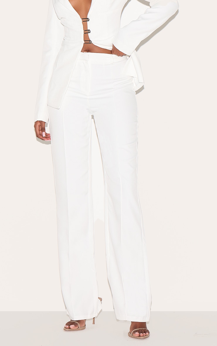 White Wide Leg High Waist Pants | Co-ords | PrettyLittleThing USA