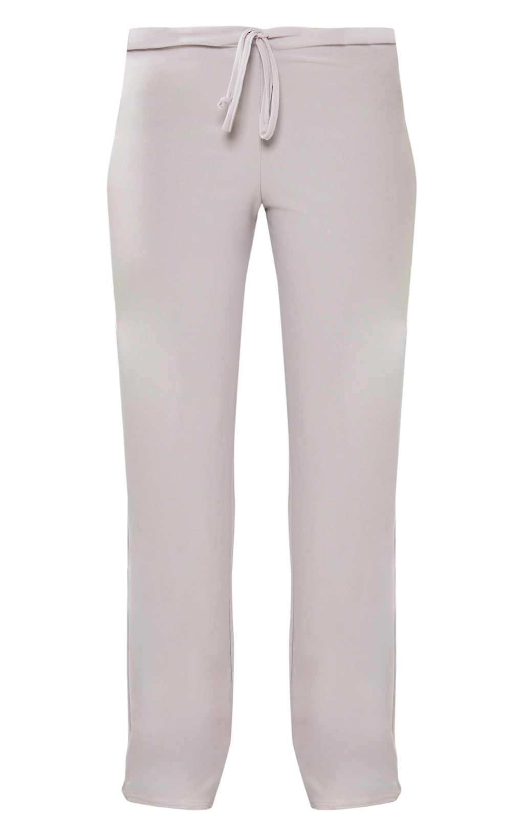 Ash Grey Drawstring Low Rise Straight Leg Pants | Bottoms ...
