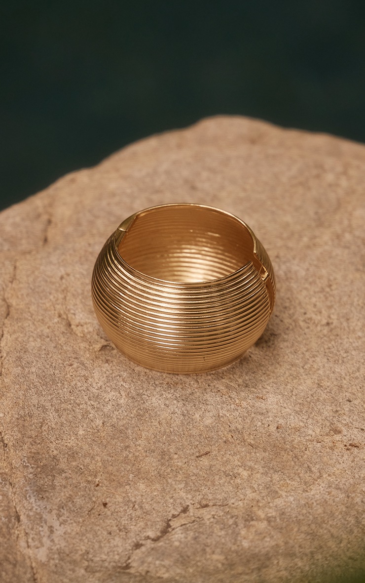 Gold Rib Detail Bangle | Accessories | PLT USA