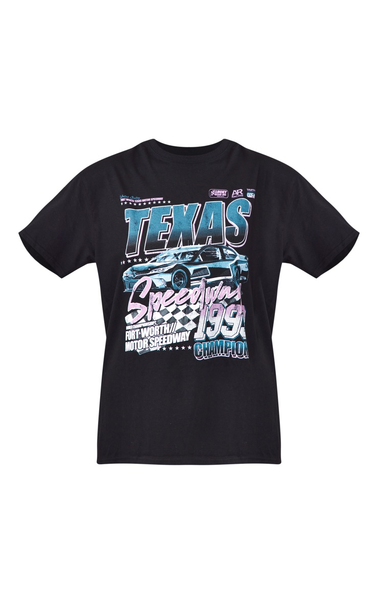 Black Texas Car Speedway Oversized Tshirt | PrettyLittleThing
