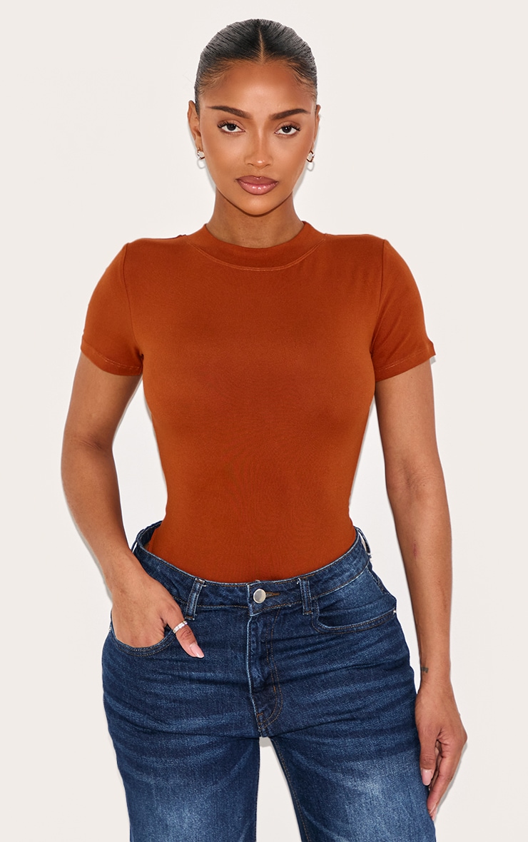 Shape Rust Sculpted Short Sleeve Bodysuit | Shape | PLT