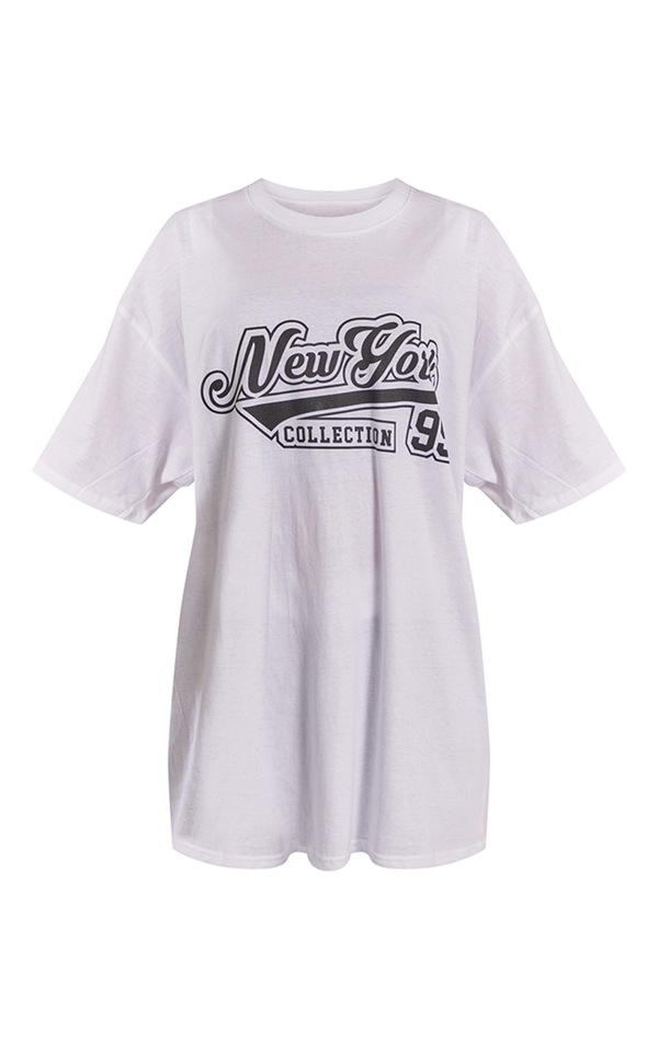White New York Collection Print Oversized T Shirt | Tops | PLT AUS