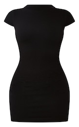Black Structured Contour Rib Bodycon Dress | PrettyLittleThing